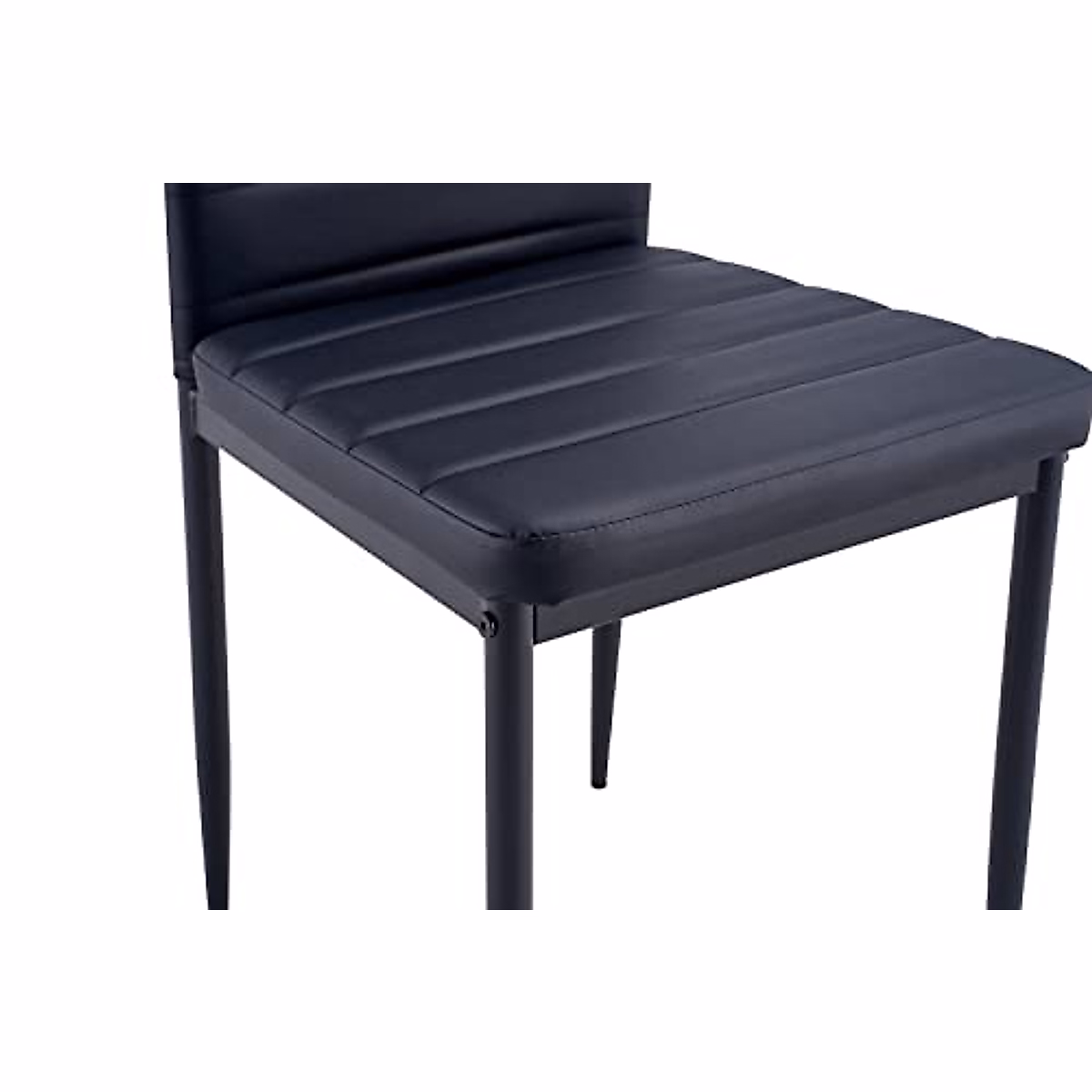 POULEII Dining Chairs Set of 4, Leather Dining Chairs with Padded Seat Foot Cap Protection,Ergonomic Curved Back for Dining Kitchen Living Room