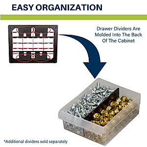 Akro-Mils 10124, 24 Drawer Plastic Parts Storage Hardware and Craft Cabinet, 20-Inch W x 6-Inch D x 16-Inch H, Black