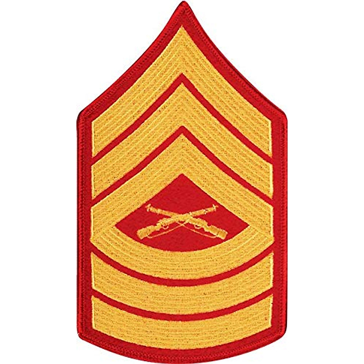 United States Marine Corps USMC chevron gold embroidered on red MSGT Master Sergeant