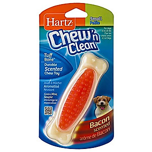 Hartz Chew 'n Clean Tuff Bone Bacon Scented Dental Dog Chew Toy - Small