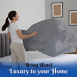 Infinitee Xclusives Premium Grey Queen Sheets Set - 4 Piece Bed Sheets - Soft Brushed Microfiber Fabric - 16 Inches Deep Pockets Sheets Wrinkle Free & Fade Resistant