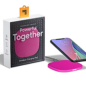 SHARPER IMAGE 5W Wireless Charging Pad with 6 Ft. Cord - Neon Pink