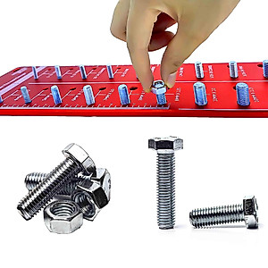 Thread Checker, Thread Size Checker, Nut and Bolt Thread Checker 28 Bolt Size and Thread Gauge, Bolt Gauge, Bolt and Nut Identifier Gauge for Hanging