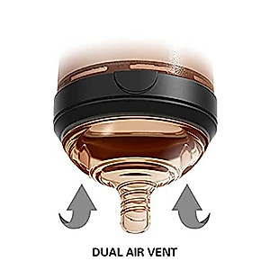 8oz Grey - HE OR SHE -Silicone, Anti-Colic Ultra Wide Neck Baby Bottle-Squishy, mimics Natural Feeding, w/Fast Flow Nipple- Recommended for Babies 6-12 Months