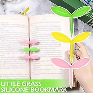 6pcs Creative Cute Little Grass Bud Bookmark Silicone Stationery Book Marker Reading Book Page Book Mark Student School