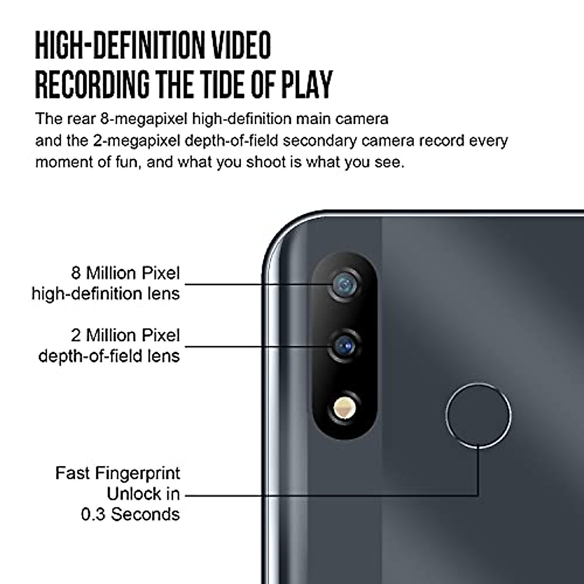 KXD D68S Smartphone Unlocked | 4000mAh Battery | 6.088” Full-Screen Display | 32GB (128GB Extended) | 8MP Dual Camera | Dual SIM Card Cell Phone | Black