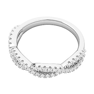 Sterling Silver Infinity Twist Wedding Ring Half-circle Genuine Moissanite Matching Ring For Women (7)