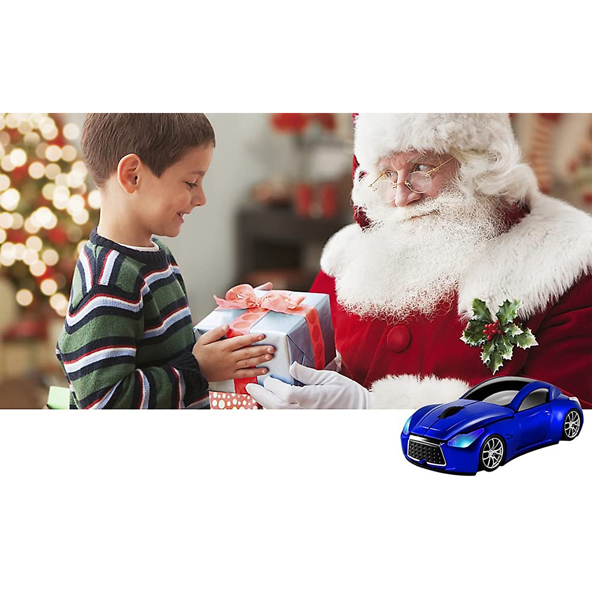 Sport Car Shape Mouse 2.4GHz Wireless Optical Gaming Mice 3 Buttons DPI 1600 Mouse for PC Laptop Computer (Blue)