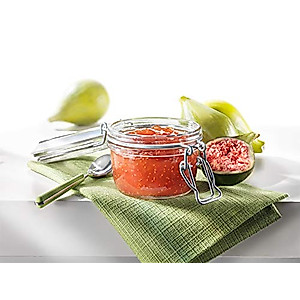 Bormioli Rocco Fido Jar, 6.75oz, Clear with Violet Top, Set of 12