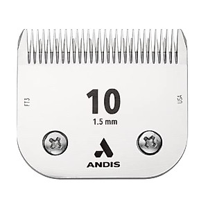 Andis – 64315, Ceramic Edge Detachable Pet Clipper Blade – Carbon-Infused Steel with Sharp Cutting Tech, Runs Cooler & Stays Sharper, Resists Rust & Heat, Size-10 - Fits AG, AGC & BDC Series, Chrome