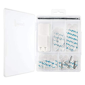 Command Clear Variety Kit, Hooks and Strips to Hang Up to 19 Items, Organize Damage-Free & Large Refill Replacement Strips for Indoor Hooks, White, 20-Strips - Easy to Open Packaging