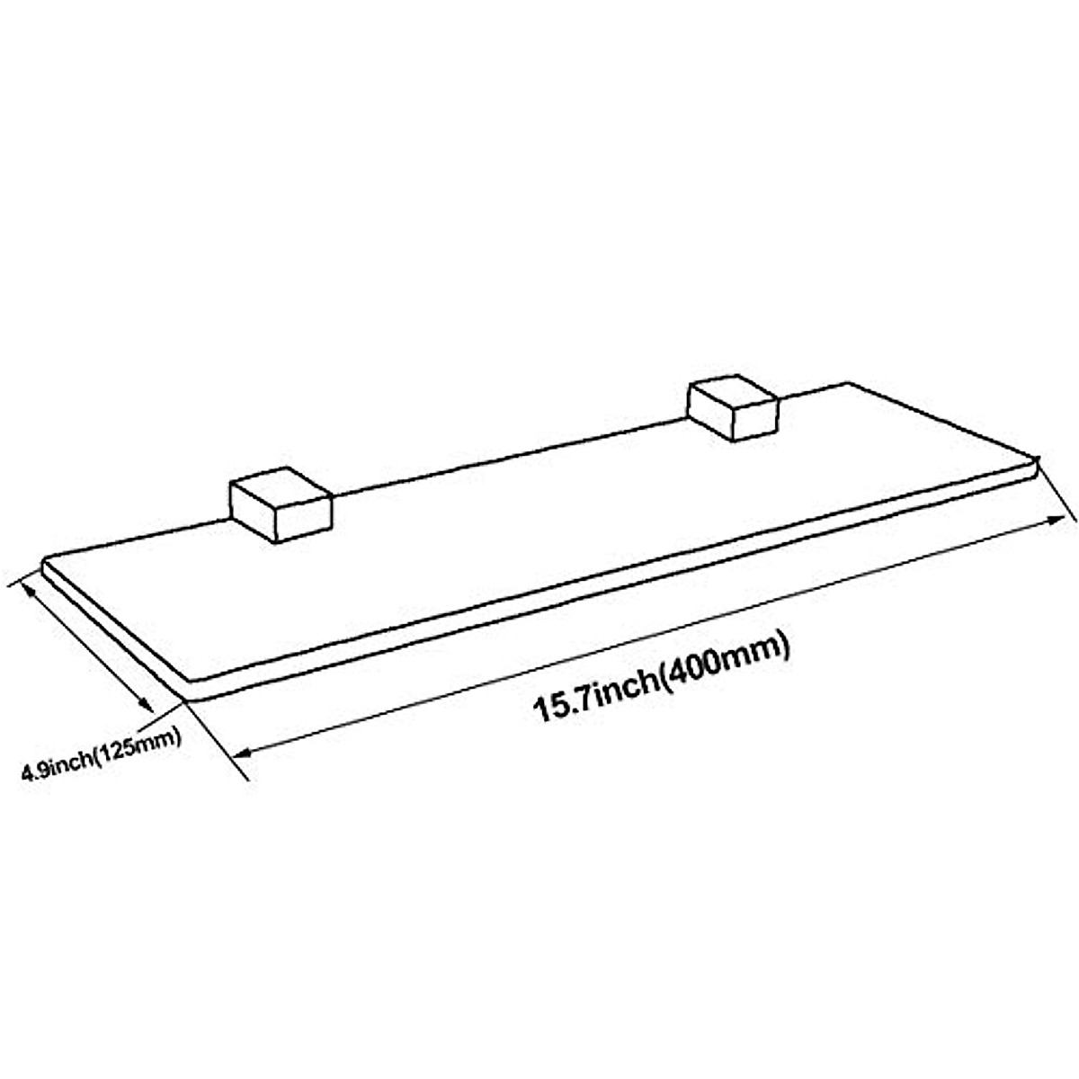 XVL 15-Inch Bathroom Glass Shelf Brushed GS3002L