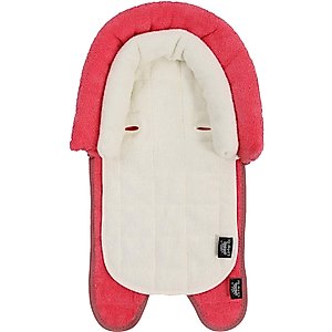 Long-Ci 2-in-1 Baby Insert Cushion Pad with Head Neck Body Support Pillow in Plush Terry for Newborn (Red Beige)