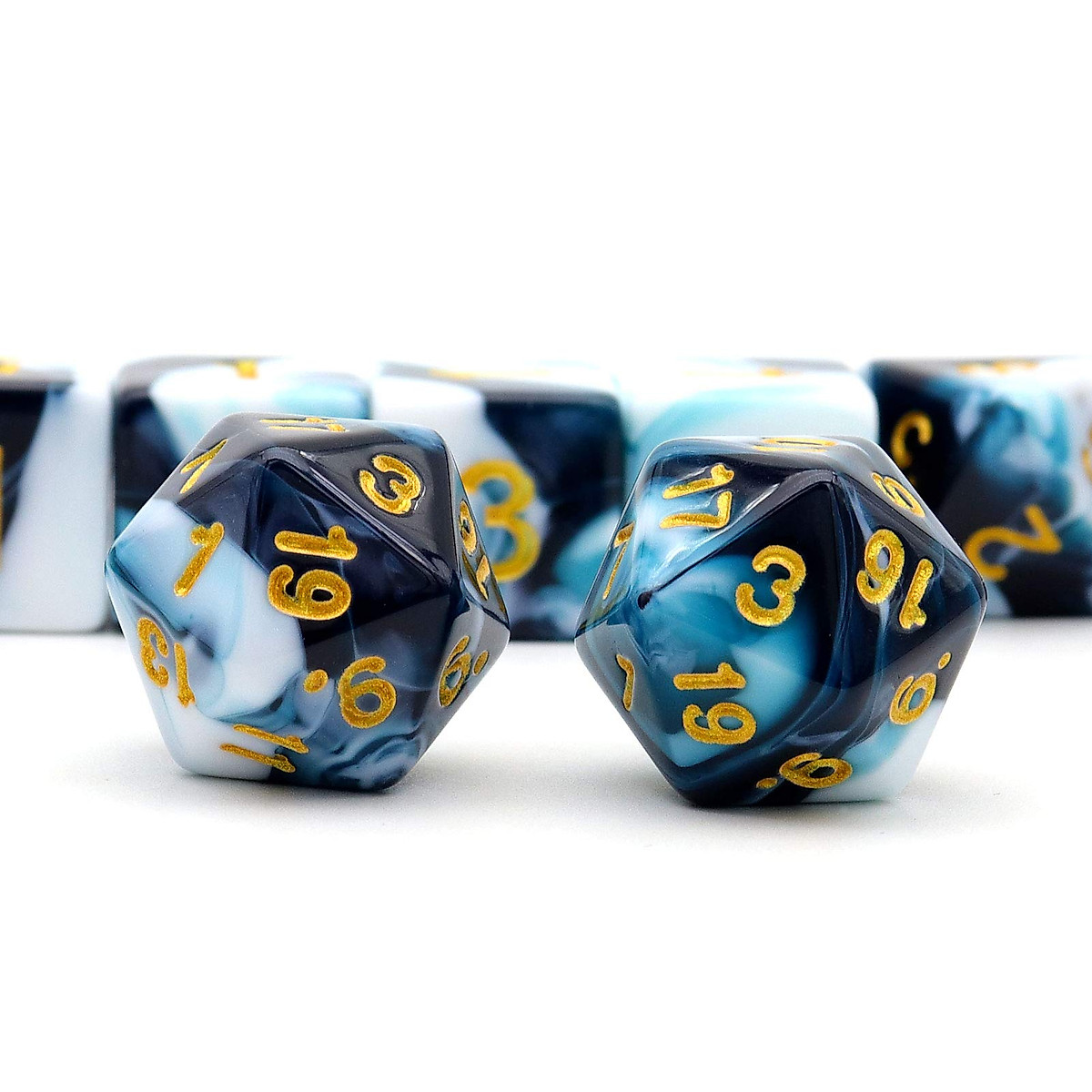 Haxtec 11 PCS DND Dice Set Extra D6 D20 Polyhedral D&D Dice for RPG Dungeons and Dragons Accessories Gift-Teal White Gemini Dice