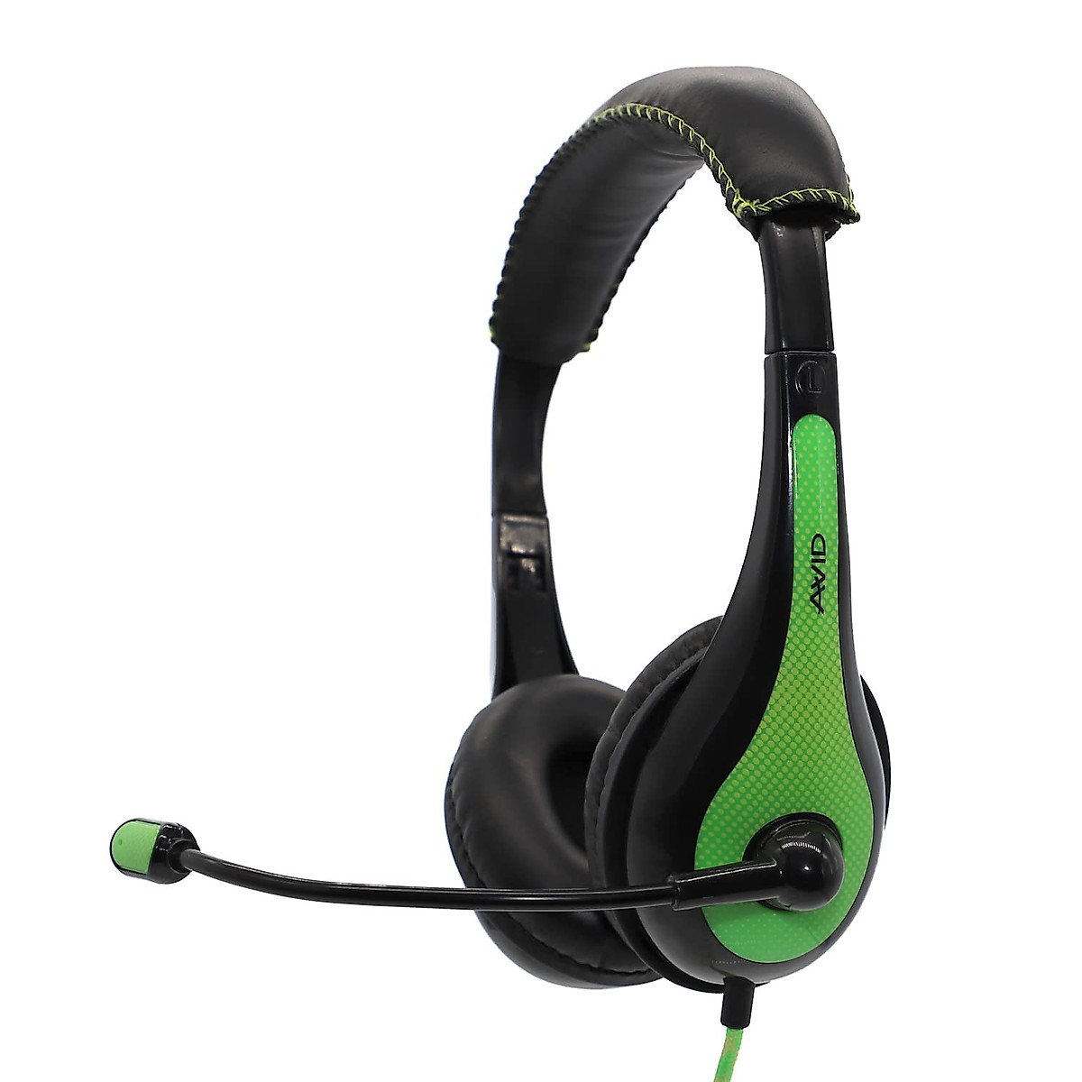 Avid Education AE-36-GR Stereo Classroom Computer Headset with Boom Microphone, Single TRRS Plug, Green