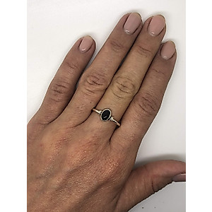 Black Onyx Ring 925 Sterling Silver Vintage Tribal Gypsy Boho Look US Size 5 6 7 8 9 (7)