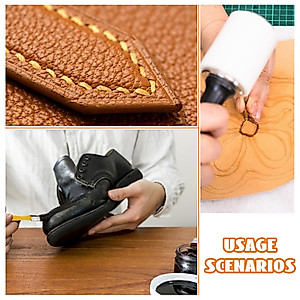 100 PCS Wool Daubers, Leather Dye Brush, Leather Dauber with 10 PCS Cleaning Swab Sticks for Leather Dying, Leather Making DIY Crafts Projects