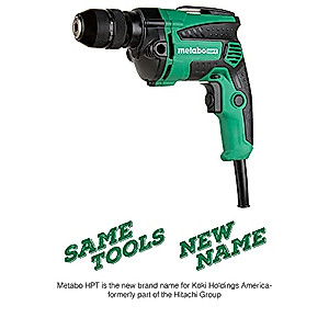 Metabo HPT Drill, Corded, 7-Amp, 3/8-Inch, Metal Keyless Chuck, Variable Speed w/ Dial, Rubber Over-Molded Handle, Forward / Reverse, 5-Year Warranty (D10VH2)