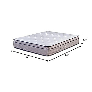Treaton Twin 12 Inch Ultra Plush EuroTop Hybrid Mattress Pocket Coil Spring for Back Pain and Pressure Comfort, Bed in a Box, Mink