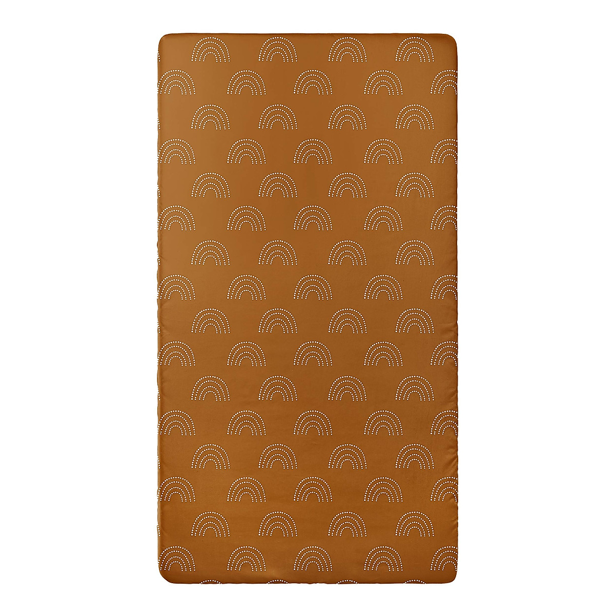 Crib Sheets for Girl - 100% Cotton Fitted Crib Sheet Set - Perfect for Baby Girls - Fits Standard Toddler Mattress (Mustard Rainbows)