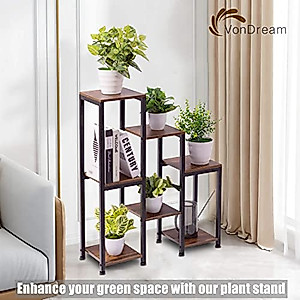 VonDream 3 Tier 7 Potted Plant Stand Indoor, Plant Stands for Indoor Plants Multiple, Corner Plant Shelf for Living Room, Tiered Plant Holder, Metal Plant Table