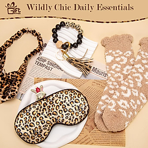 GiftAmaz Leopard Gifts for Women, Get Well Soon Gifts with Leopard Tumbler and Blanket, Care Package Thinking of You Birthday Gifts Basket Set, Leopard Print Christmas Gifts Box for Women Friend Mom
