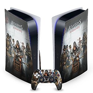 Head Case Designs Officially Licensed Assassin's Creed Key Art Syndicate Graphics Vinyl Faceplate Gaming Skin Decal Compatible With Sony PlayStation 5 PS5 Disc Edition Console & DualSense Controller