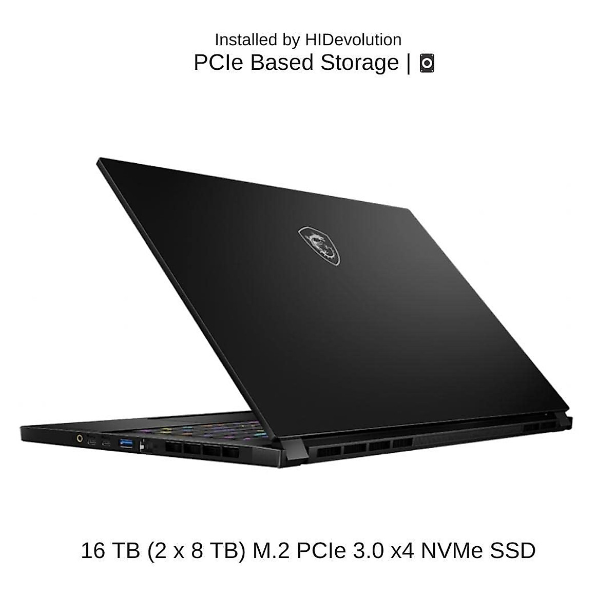 HIDevolution [2023] MSI Stealth GS66 12UGS 15.6" QHD 240Hz, 1.8 GHz i9-12900H, RTX 3070 Ti, 64 GB 4800MHz RAM, 16 TB PCIe SSD, Windows 11 Pro