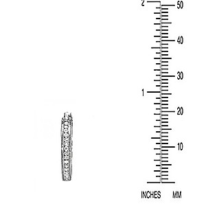Dazzlingrock Collection 0.30 Carat (Ctw) Real Round Cut Diamond Ladies Hoop Earrings 1/3 CT, Sterling Silver
