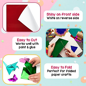 Hygloss Products Metallic Foil Paper - Great for Arts & Crafts, Classroom Activities & Artists - 8.5" x 10" - 2 Each of 10 colors (Colors may vary) - 20 Sheets