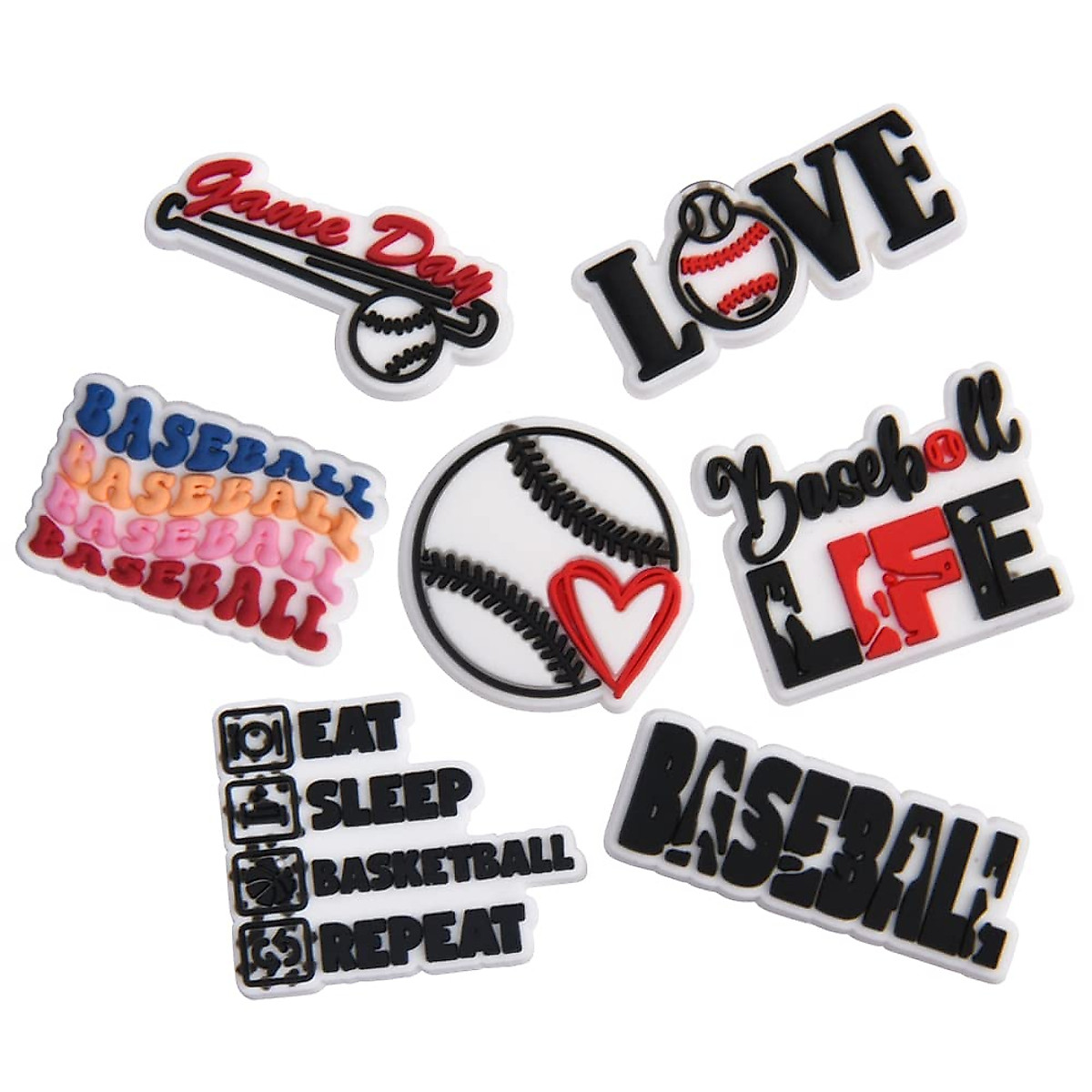 WSPXX 30 Pieces Baseball Ball Shoe Charms Boys Girls Kids Sports Exercise Shoes Decorations Charms