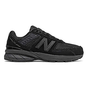 New Balance Baby 990 V5 Lace-Up Sneaker, Black/Black, 3 US Unisex Infant
