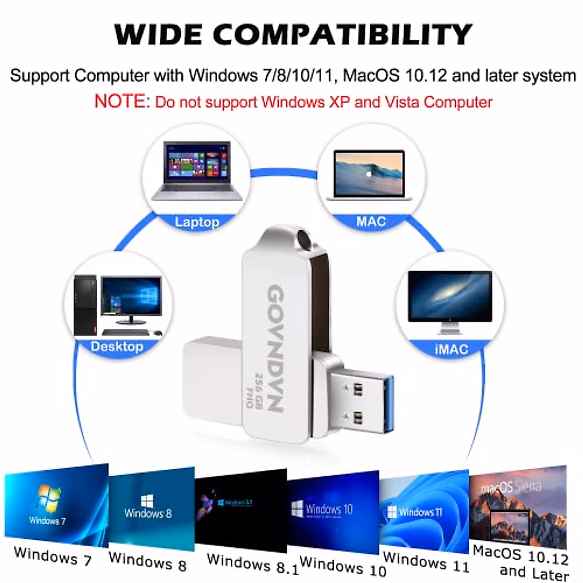 GOVNDVN Photo-Stick-Computer 256GB Easy-One-Click-Photo-Backup-Stick for Computer Photosticks Backup Photos Videos Organizer-Device Storage-Memory-Sticks USB Flash-Drive PC Windows Mac Laptop