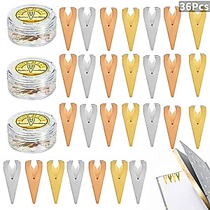 Diymood 3 Boxes Metal Bookmarkers Book Darts Tin Stainless Line Markers Book Darts Line Book Markers for Students Best Gift for All Types of Readers, 12 Per Box (Silver, Gold, Rose Gold)