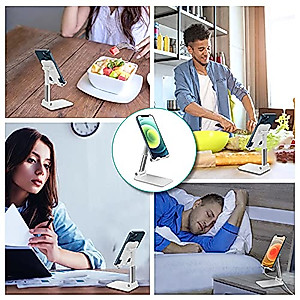 Cell Phone Stand for Desk, Angle Height Adjustable Phone Holder for Office, Compatible with iPhone 12 11 Pro XS Max XR 8 7 6S Plus, Samsung S20+ Note10, Tablets, Charging Accessories