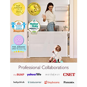 Momcozy Baby Gate, Retractable Baby Gate or Dog Gate 【Easy to USE】 for 33" Tall, Extends up to 55" Wide, Baby Gate for Stairs, Doorways, Hallways, Indoor, Outdoor