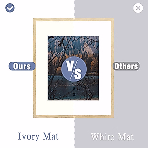 Frametory 16x20 Picture Frame with Mat for 11x14 Picture - Country Rustic Style - High Definition Glass Wide Molding - Vertical or Horizontal Preinstalled Wall Mounting Hardware (Rustic Beige, 1 Pack)