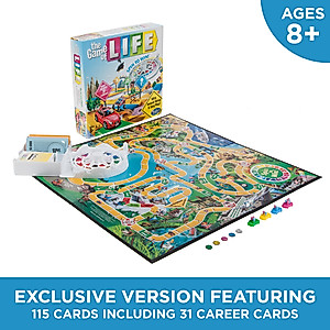 Hasbro Gaming The Game of Life Board Game, Family Games for Kids Ages 8+, Includes 31 Careers, Family Board Games for 2-4 Players, Family Gifts (Amazon Exclusive)