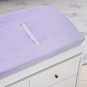 American Baby Company Heavenly Soft Chenille Fitted Contoured Changing Pad Cover, Lavender, for Girls