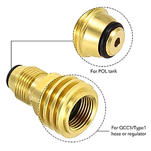 Joywayus Propane Tank Adapters Converts LP Tank POL Service Valve to QCC1 Brass Solid Universal Fit (Type 1)