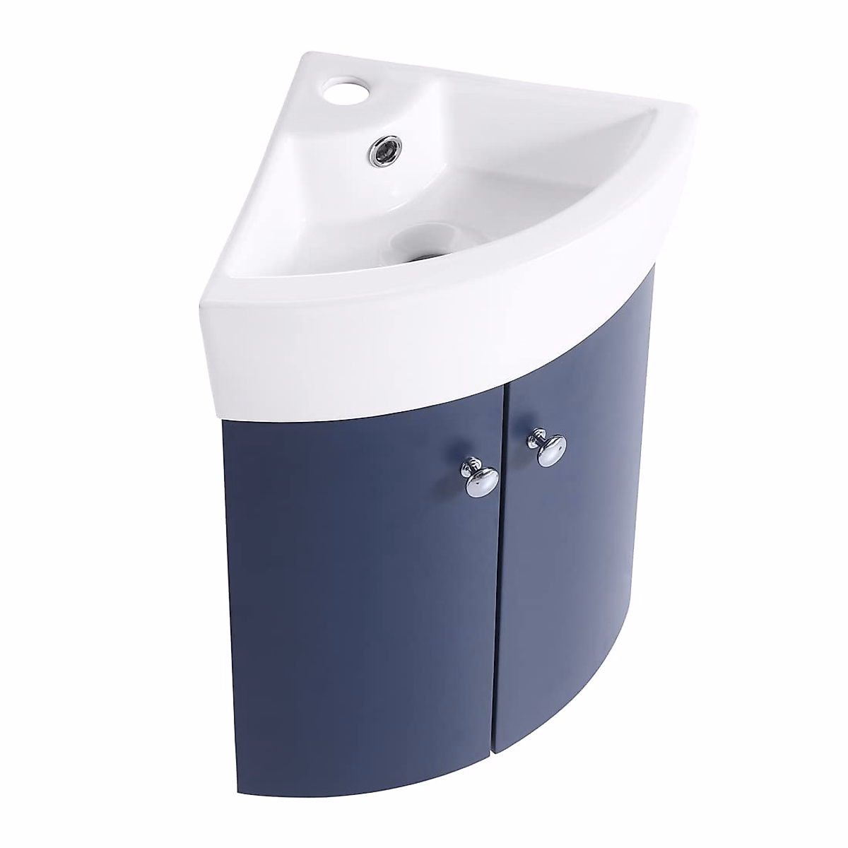 Yone jx je Corner Bathroom Vanity Sink Combo for Small Cabinet And Storage Space Saving Wall Mounted Cabinet Set, Ceramic Sink