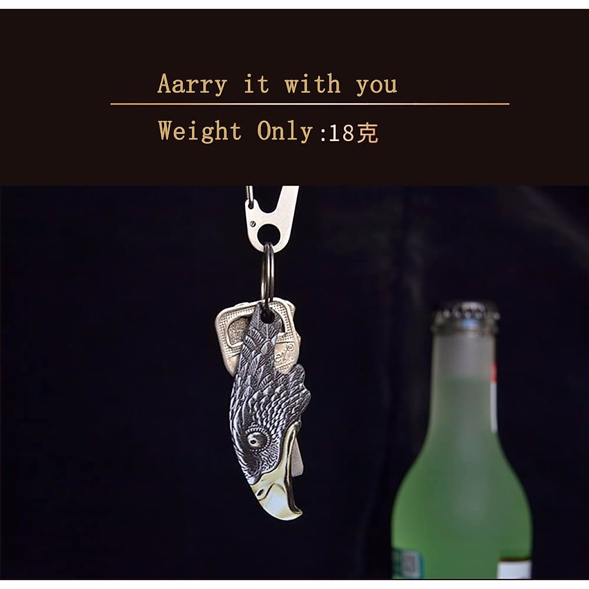 Creative Eagle Head Bottle Opener, Stainless Steel Beer Bottle Opener, Beer Gifts for Men, Husband, Dad, Boyfriend, Can be Used as a Pendant