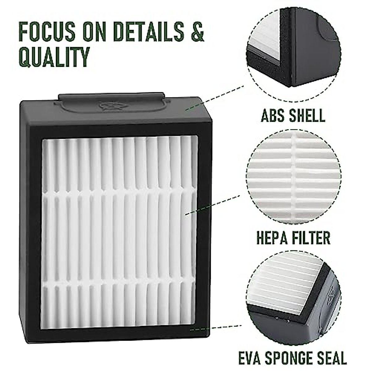 ALSTON HEPA Filter Replacements 12PCS for iRobot Roomba I E & J Series, i7 i7+/plus i3 i3+ i4 i6 i6+ i8 i8+ E5 E6 E7, High Efficiency Roomba Filters with Cleaning Brush…