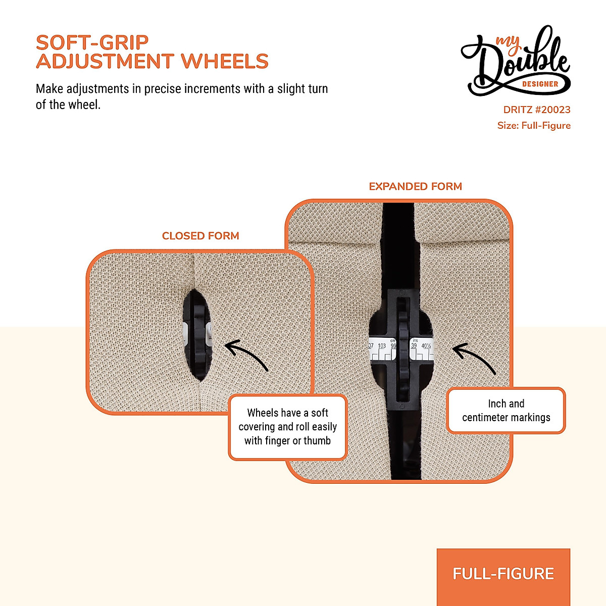 Dritz My Double Designer Adjustable Dress Form, Full-Figure, Ivory