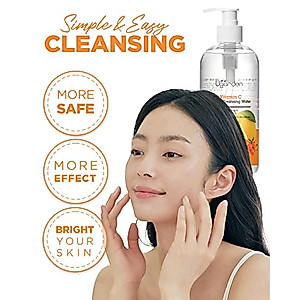 UGARDEN Power Vitamin C Micellar Cleansing Water, pH5.5 Rinse-Free Perfect Facial Makeup Remover, Hydrates & Brighten Skin, Dermatology Tested for Sensitive Skin, 16.9 fl.oz.