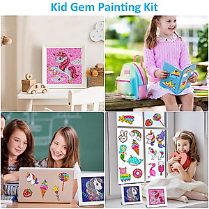 Zonon 34 Pieces 5D Diamond Painting Kit for Kids Unicorn Diamond Painting Gem Painting Kit Diamond Painting Stickers Diamond Arts and Crafts Kits for Girls Children Ages 6-12