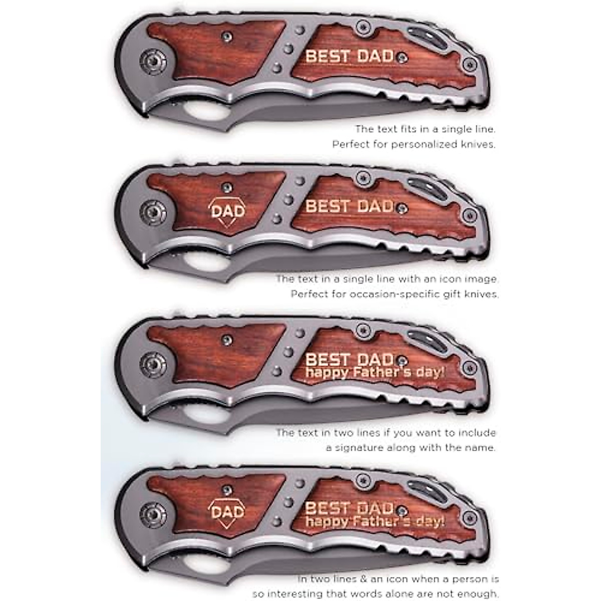 Personalized Gift for Men & Women - Customized Pocket Knife - Gifts for Dad Husband - Custom Engraved Knives - Gift Idea for Birthday Christmas Valentine's Day Anniversary - Present for Father Husband Stepdad 97010 PS
