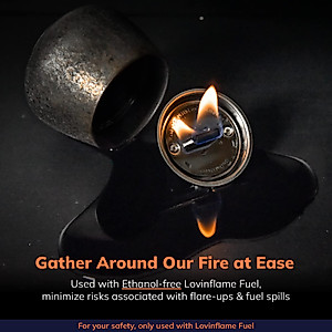 LOVINFLAME Amber Ceramic Tabletop Fire Pit for Indoor and Outdoor, Wind Resistant Mini Fire Pit for Balcony and Patio Decor, Smokeless Fireplace Only Used with LOVINFLAME Ethanol-Free Fuel (Deluxe)