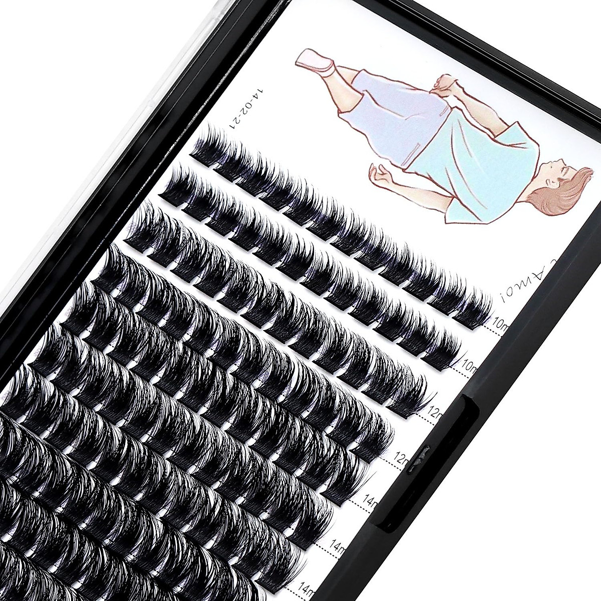 Dedila 120 Clusters Mixed 8-10-12-14mm/10-12-14-16mm Individual False Eyelashes Dramatic Look Wide Stem Natual Long Volume Eye Lashes Extensions Beauty Tools (Mixed 10-12-14-16mm)