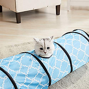 WESTERN HOME WH Cat Tunnels Tube Cat Toys, Cat Tunnel Bed Pop-up Collapsible Pet Tube Interactive Play Toy with Ball, Cat Tunnels for Indoor Cats，Great Toy for Cats & Rabbit